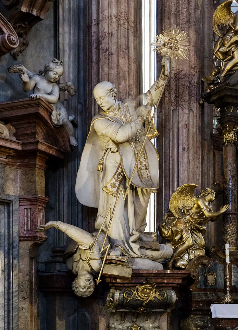 Statue Of Saint Cyril Of Alexandria Spearing Nestorius Of